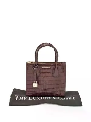 Michael Kors Mini Mercer Croc-embossed Tote Bag - Red