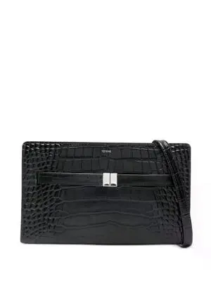 TOTEME Crocodile-embossed Cross Body Bag - Black