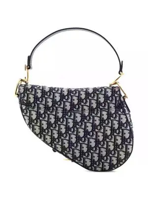 Dior Saddle Handbag With Strap Oblique Canvas Medium Shoulder Bag - Blue