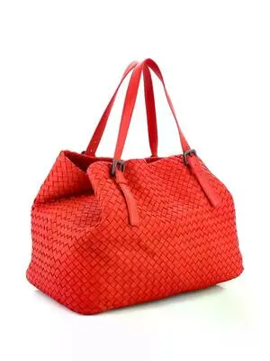 Bottega Veneta Intrecciato Nappa Large Tote Bag - Red