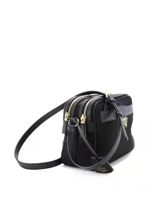 Prada Re-edition 1978 Front Pocket Re-nylon Mini Shoulder Bag With Saffiano Leather - Black