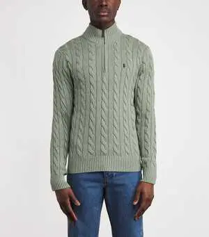 Polo Ralph Lauren Cotton Cable-knit Half-zip Sweater