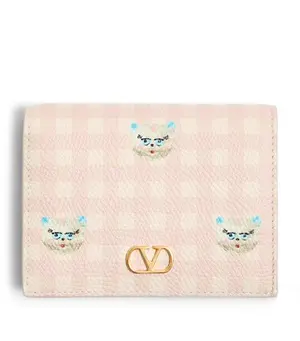 Valentino Garavani Leather Le Chat De La Maison Wallet - Pink