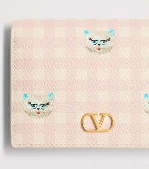Valentino Garavani Leather Le Chat De La Maison Wallet