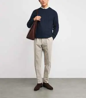 N.peal Organic Cashmere Cable-knit Thames Sweater