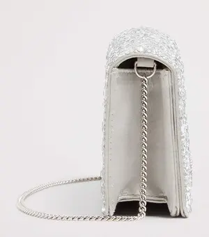 Valentino Garavani Mini Embellished Vlogo Signature Shoulder Bag - Silver