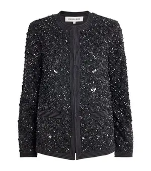 Veronica Beard Embellished Rosine Crepe Jacket