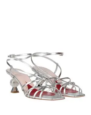 ROGER VIVIER Sandals In Leather With Appliqués And Crystals