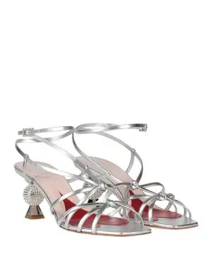 ROGER VIVIER Sandals In Leather With Appliqués And Crystals