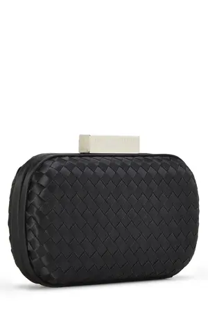 Bottega Veneta Intrecciato Satin Clasp Handle Clutch