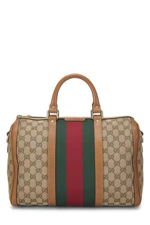 Gucci Original Gg Vintage Web Boston Bag - Brown