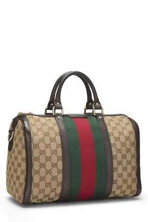 Gucci Original Gg Vintage Web Boston Bag - Brown