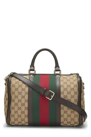 Gucci Original Gg Vintage Web Boston Bag - Brown