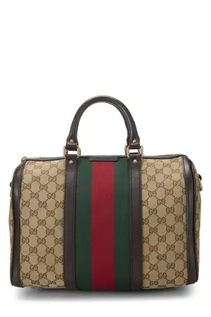 Gucci Original Gg Vintage Web Boston Bag - Brown