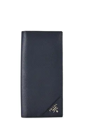 Prada Saffiano Long Wallet - Navy