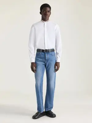 Givenchy Couture Seam Straight Fit Shadow Washed Jeans - Medium Blue