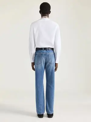 Givenchy Couture Seam Straight Fit Shadow Washed Jeans - Medium Blue