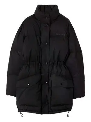 Miu Miu Technical Pongé Down Long Jacket - Black