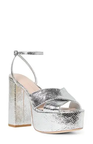 LOEFFLER RANDALL Loretta Platform Sandal - Silver