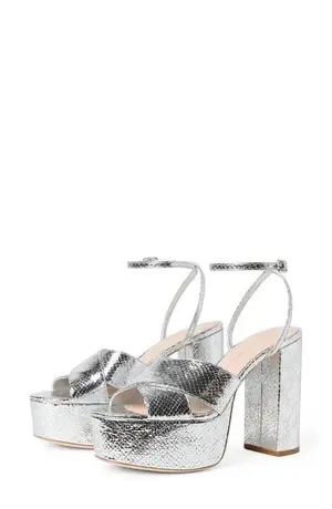 LOEFFLER RANDALL Loretta Platform Sandal - Silver