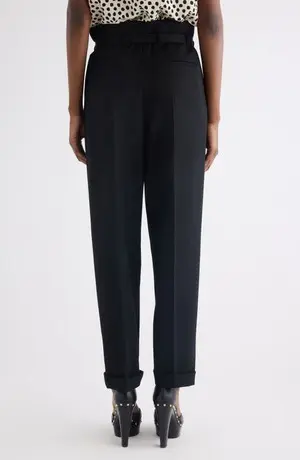 Chloé Belted Grain De Poudre Wool Pants