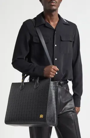 Amiri Small Quad Debossed Leather Tote