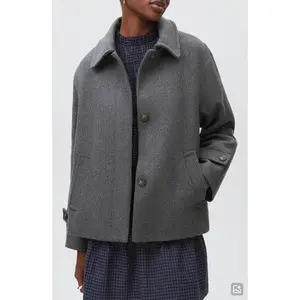 Mango Collar Coat - Grey