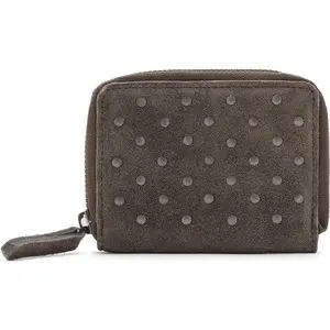 Mango Stud Leather Coin Pouch - Grey