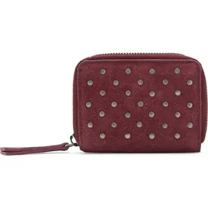 Mango Stud Leather Coin Pouch - Maroon