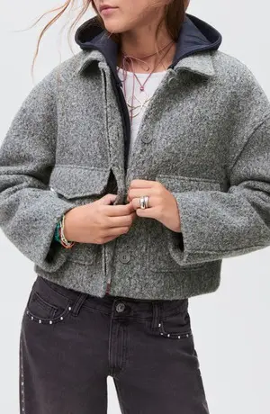 Mango Crop Jacket - Grey