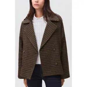 Mango Plaid Raglan Sleeve Coat