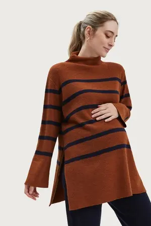 NOM MATERNITY Sarabeth Maternity & Nursing Striped Sweater