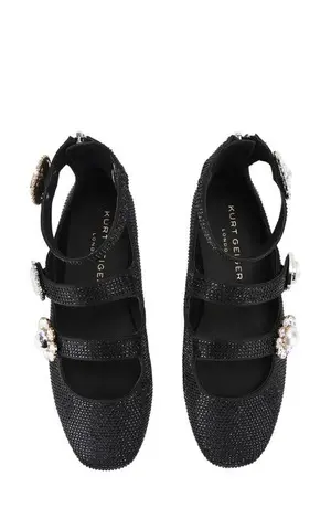 Kurt Geiger Ankle Strap Ballet Flats - Black