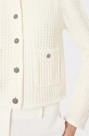 MILLY Sade Textured Cardigan - Ivory