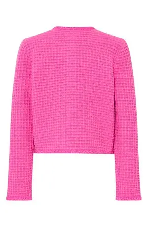 MILLY Sade Textured Cardigan - Pink