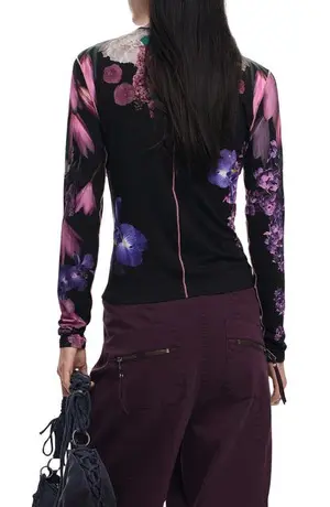 Desigual Long Sleeve Floral Top