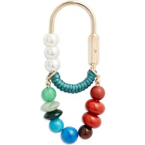 Chelsea28 Beaded Carabiner Bag Charm - Blue Multi- Gold