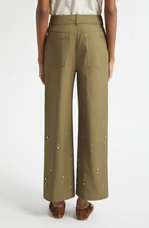 3.1 Phillip Lim Flat Front Wide Leg Ankle Pants - Caper