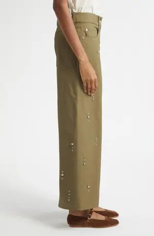 3.1 Phillip Lim Flat Front Wide Leg Ankle Pants - Caper