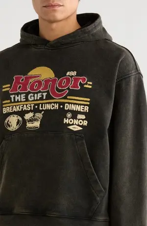 HONOR THE GIFT Embroidered Cotton Hoodie - Grey