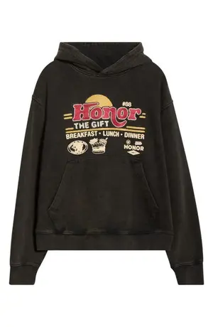 HONOR THE GIFT Embroidered Cotton Hoodie - Grey