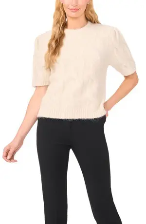 Ted Baker London Laila Cable Knit Short Sleeve Sweater