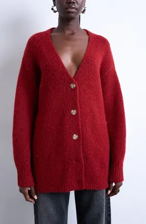 Topshop Easy V-neck Longline Cardigan