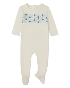 MINIMOI Hot Air Balloon Smocked Rayon Footie - Winter White