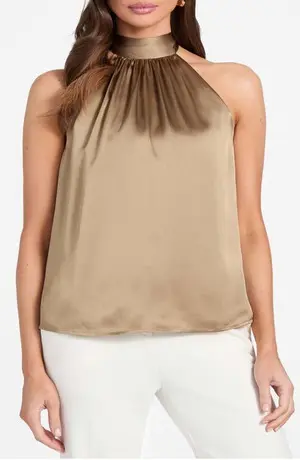 MARCIANO Elisa Sleeveless Silk Top - Rust