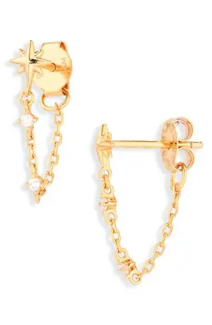 ASTRID & MIYU Star Chain Drop Earrings