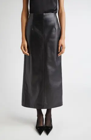 TOTEME Straight Leather Skirt
