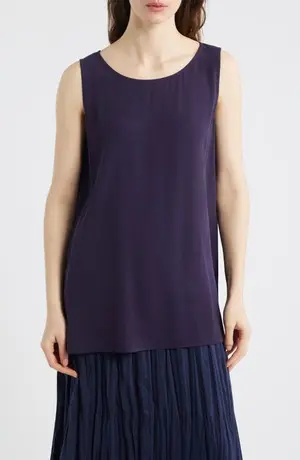 Eileen Fisher Sleeveless Silk Tunic Top