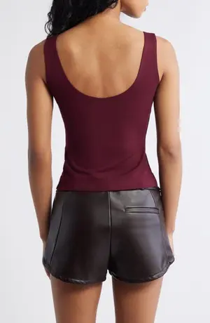 ARTLESS FOREVER Inez Scoop Neck Tank - Merlot