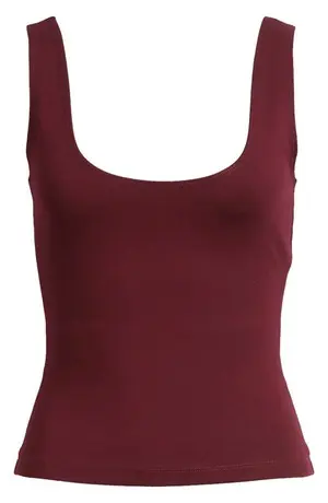 ARTLESS FOREVER Inez Scoop Neck Tank - Merlot